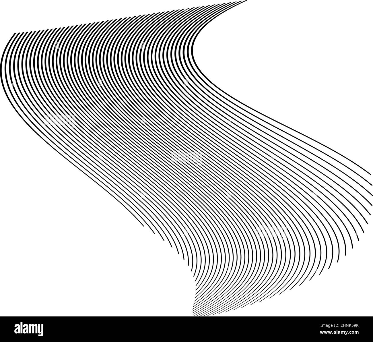 Wavy, waving curvy parallel lines. Undulate, squiggle stripes - stock ...
