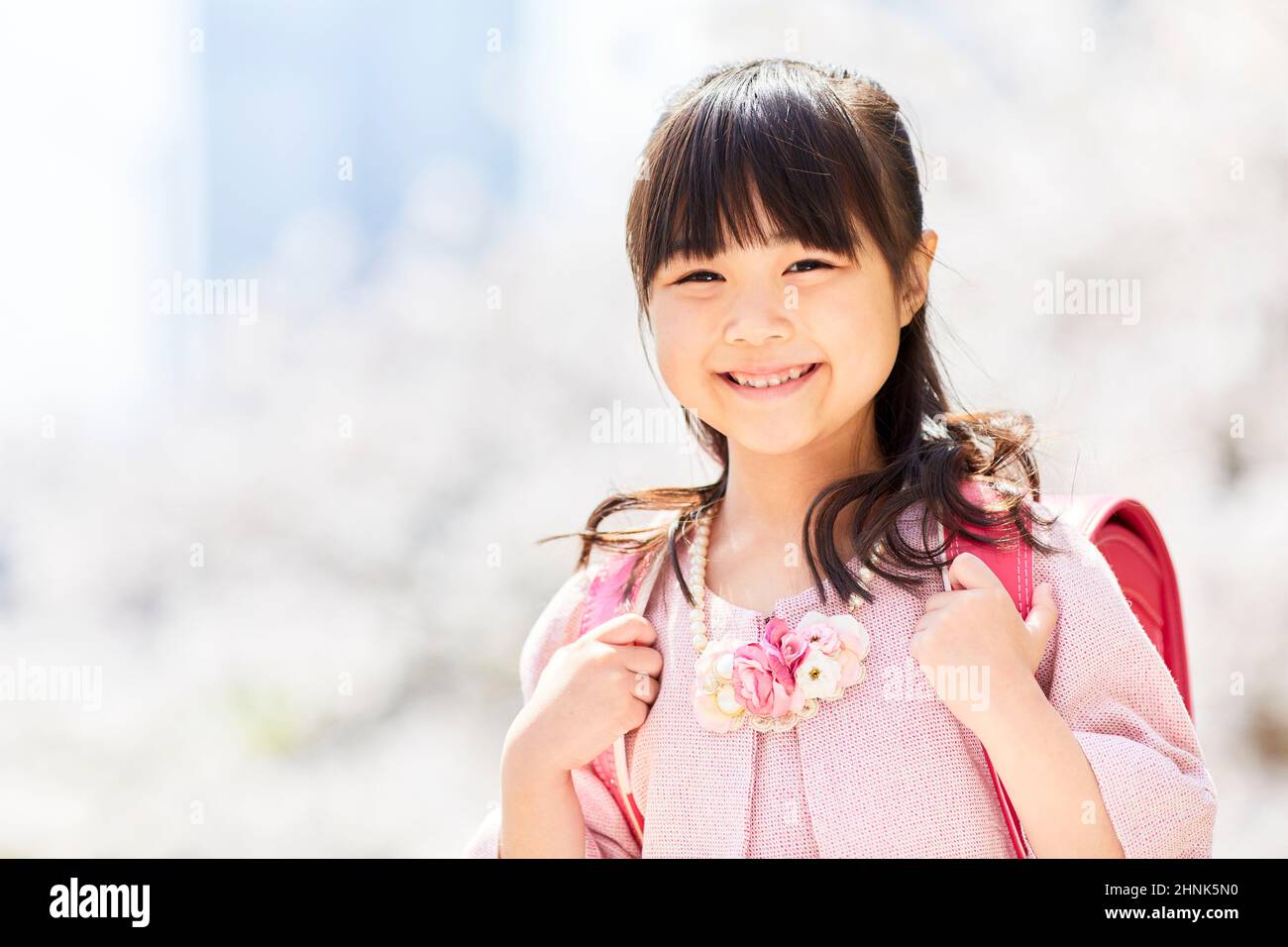 Smiling Japanese Elementary School Girl Stock Photo - Alamy