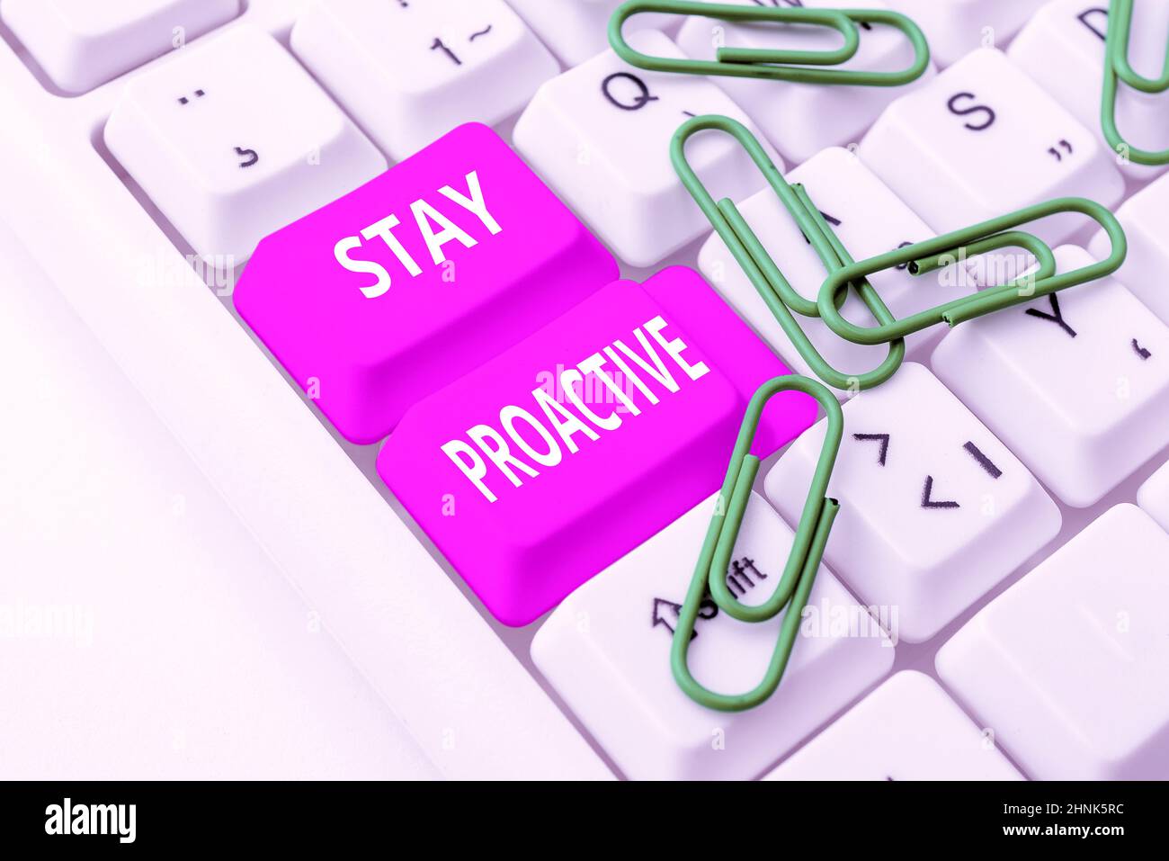 Text caption presenting Stay Proactive, Conceptual photo Taking own ...