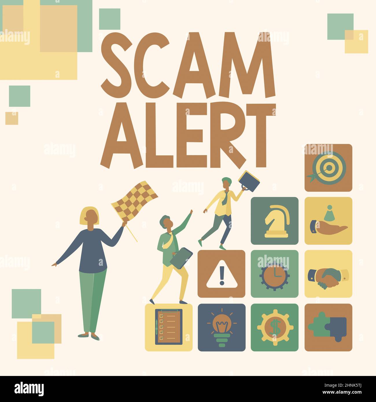 Conceptual caption Scam Alert, Word Written on fraudulently obtain ...
