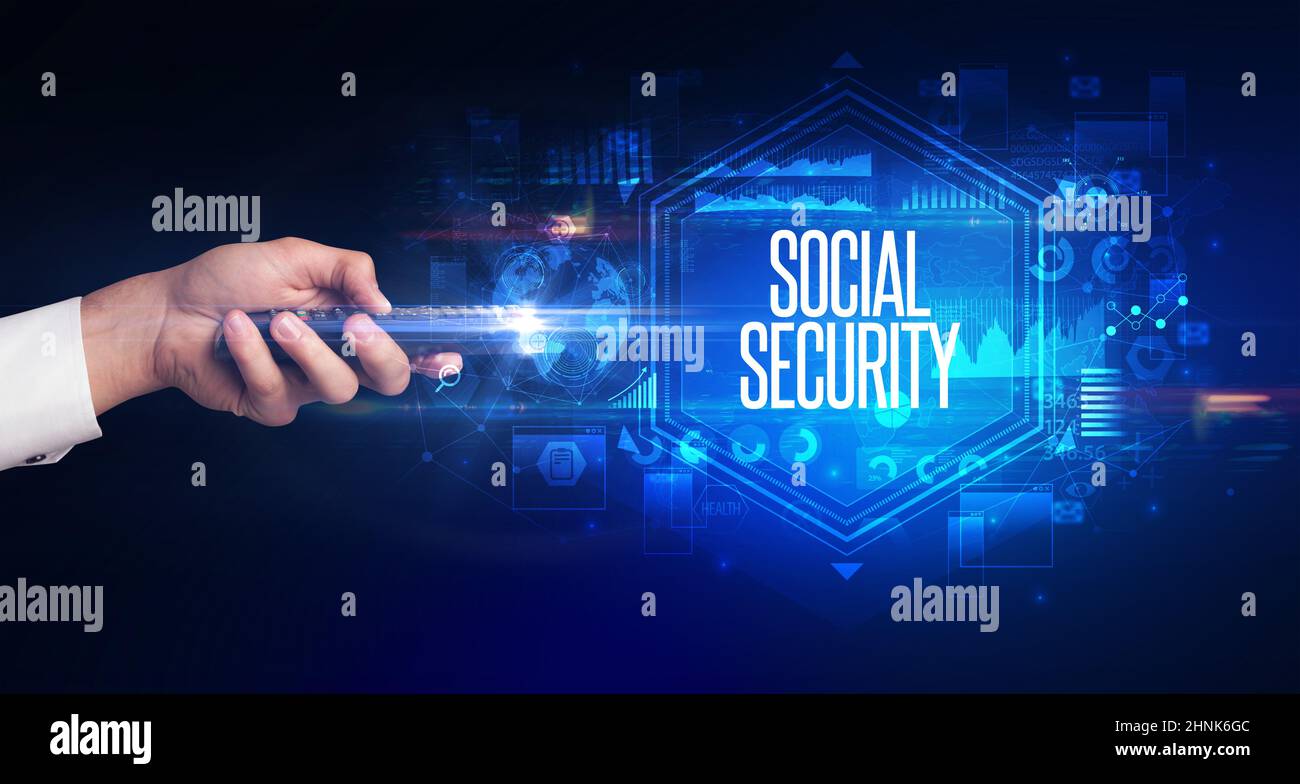 hand holding wireless peripheral, cyber security concept Stock Photo ...