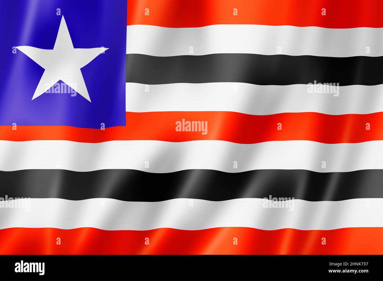 Maranhao state flag, Brazil waving banner collection. 3D illustration ...