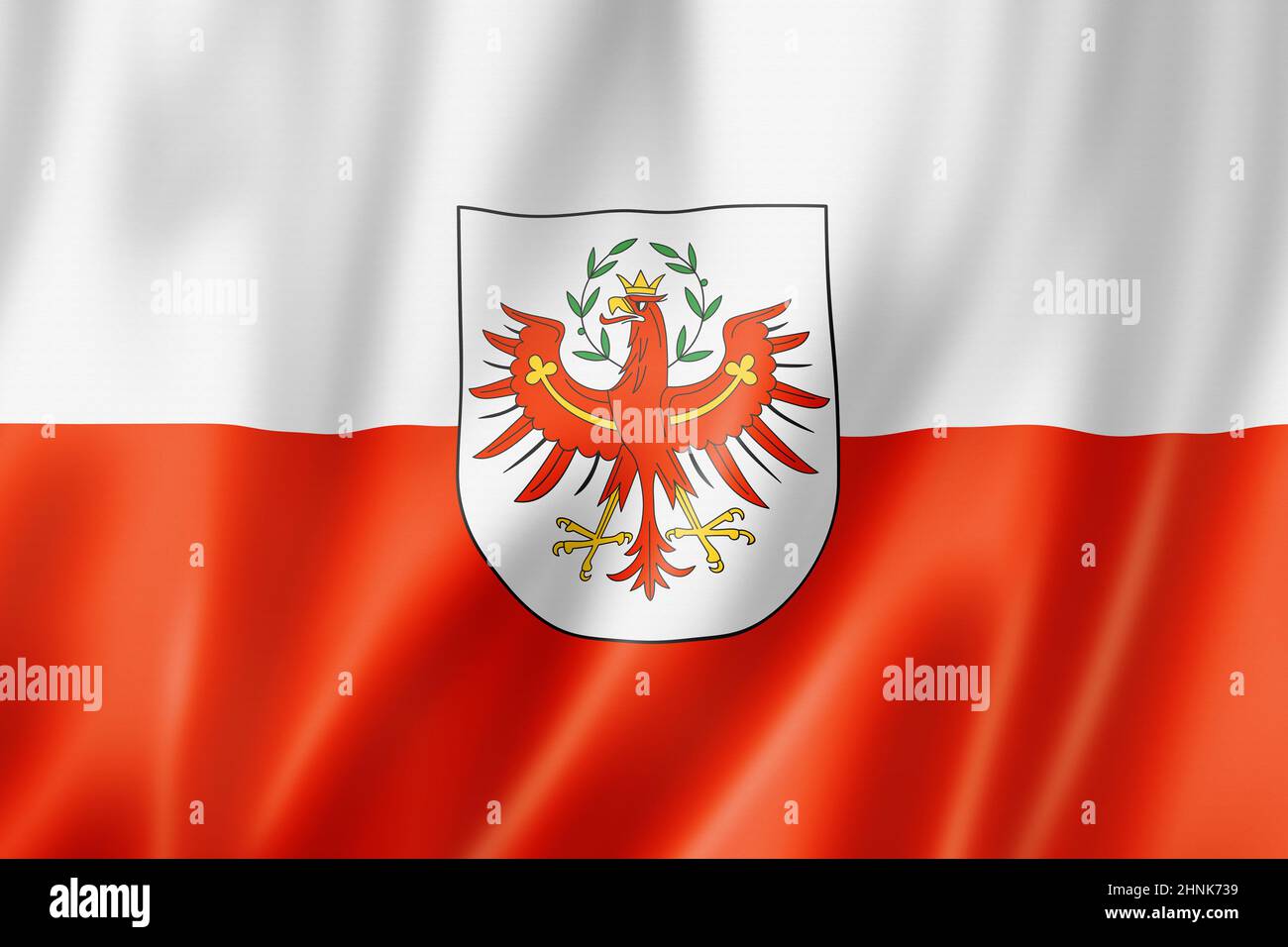 Tyrol Land flag, Austria waving banner collection. 3D illustration ...