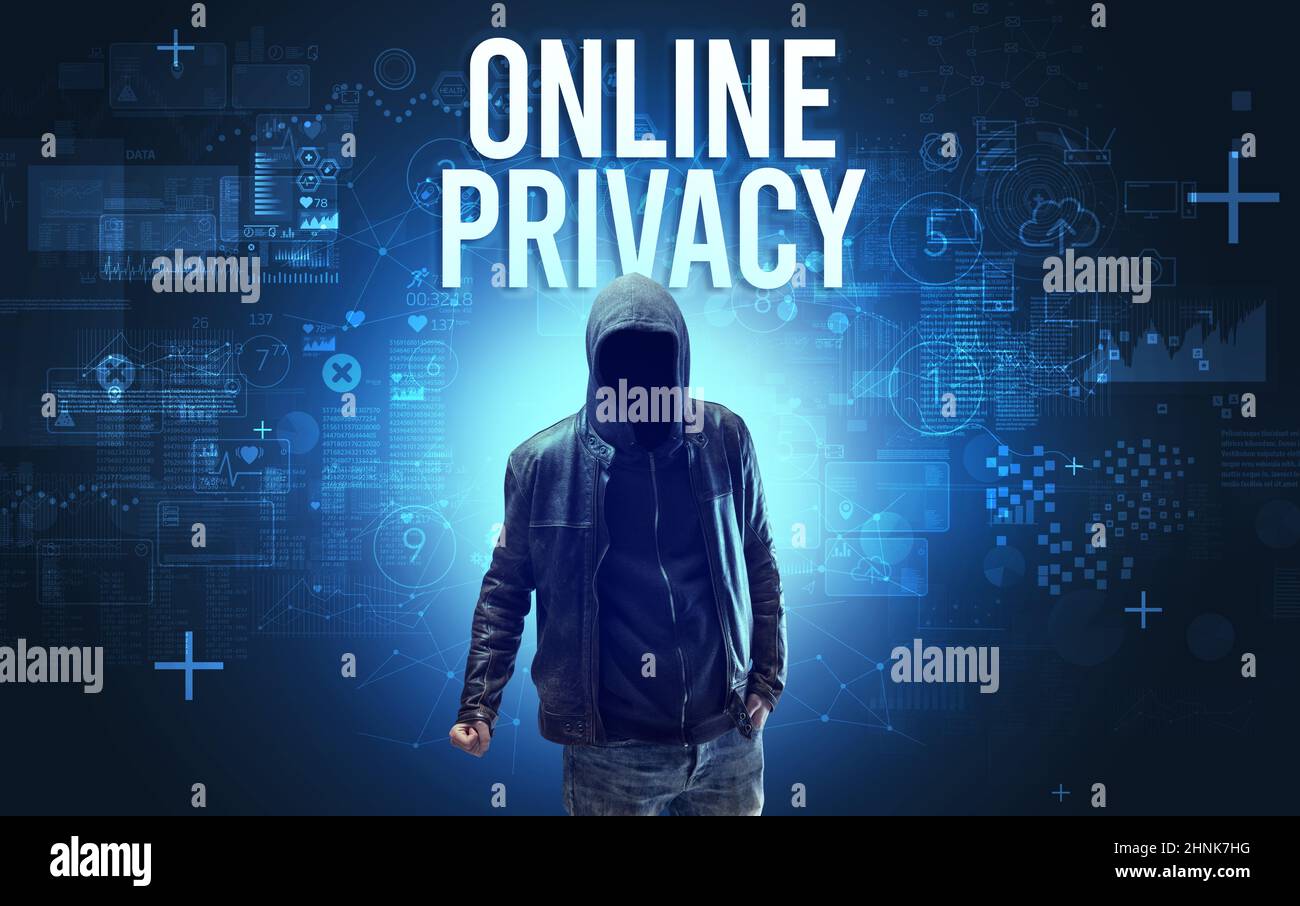 Faceless man with online security concept Stock Photo - Alamy