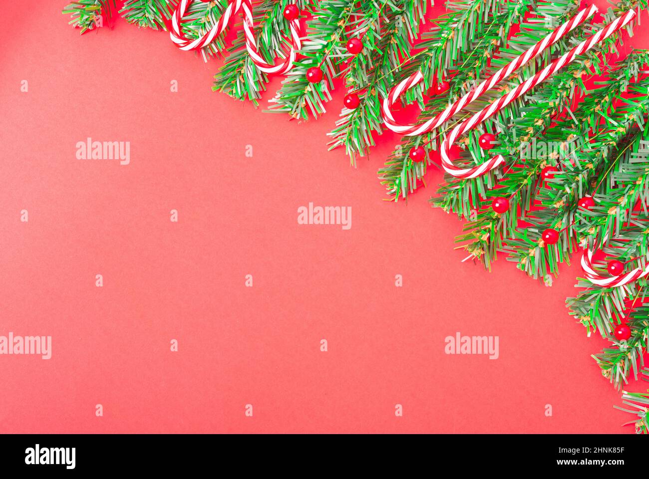 Happy New Year and Christmas day, top view flat lay composition ...