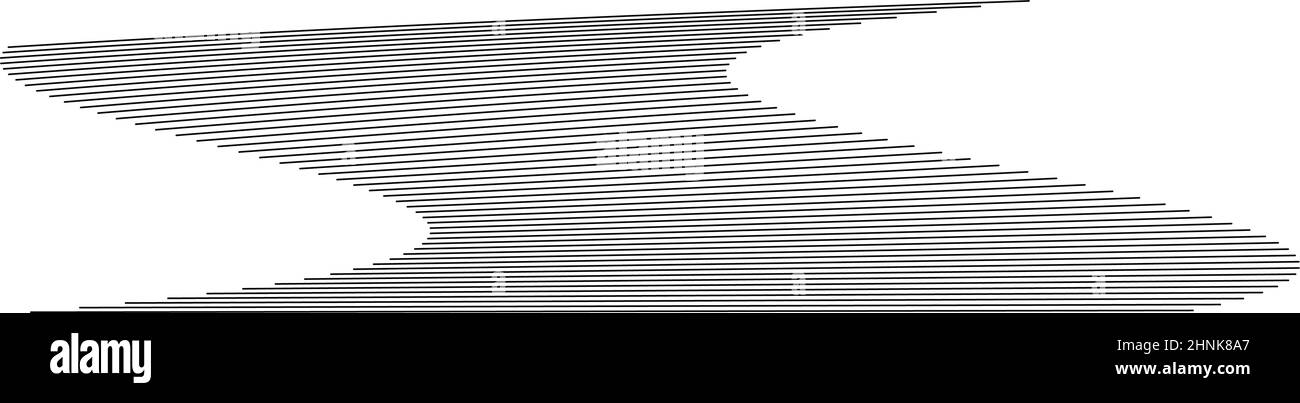 Wavy, waving curvy parallel lines. Undulate, squiggle stripes - stock ...
