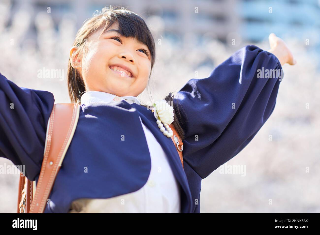 Japanese Elementary School Girl Posing Stock Photo - Alamy