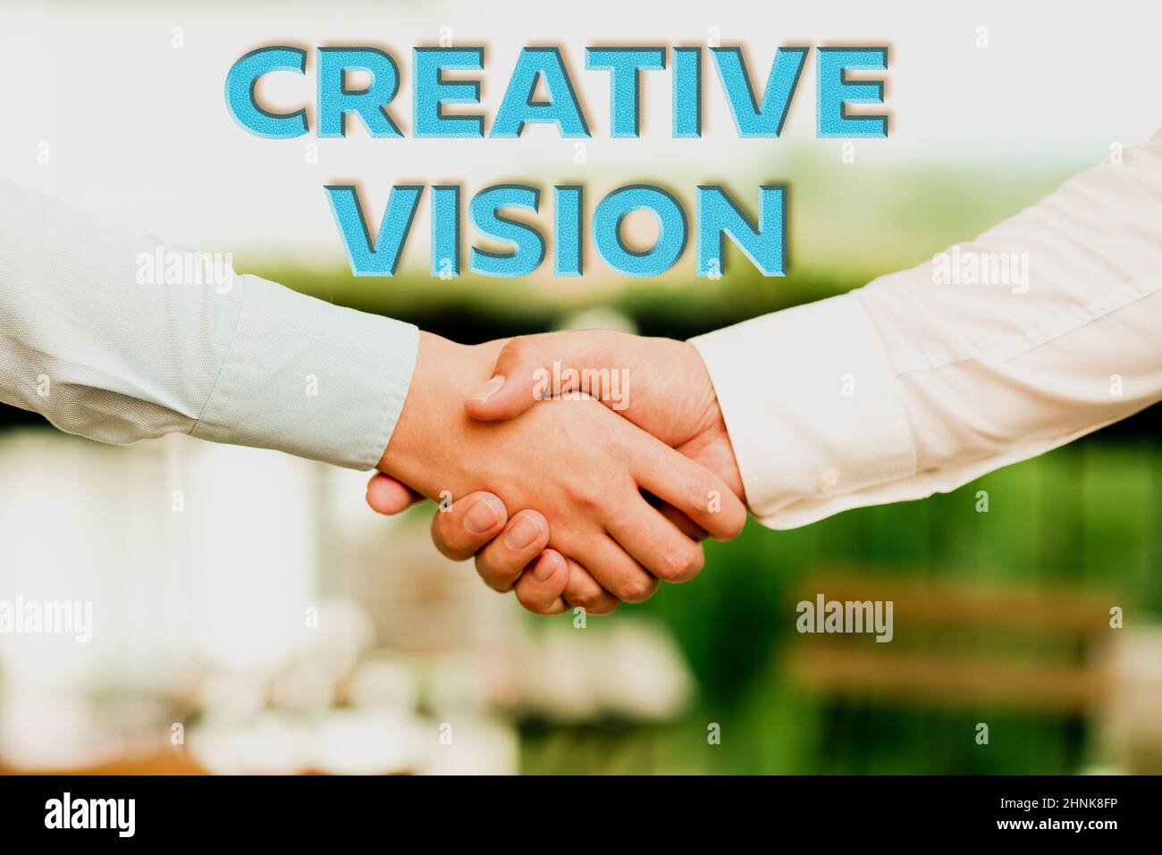 Text showing inspiration Creative Vision, Conceptual photo process of ...
