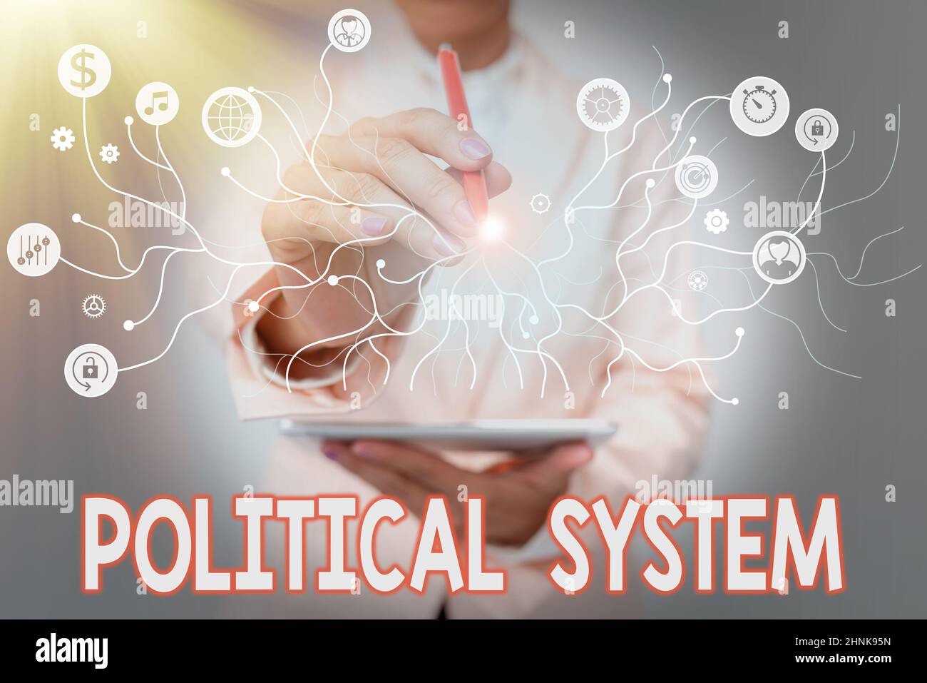 Writing displaying text Political System, Business approach the process ...