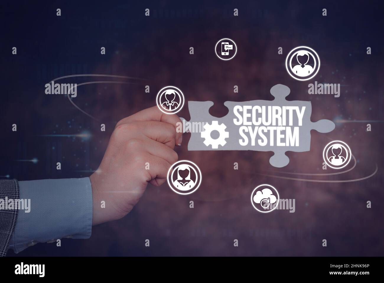 Text caption presenting Security System, Concept meaning system ...