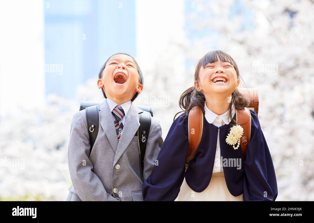 Japanese Elementary School Students Stock Photo - Alamy