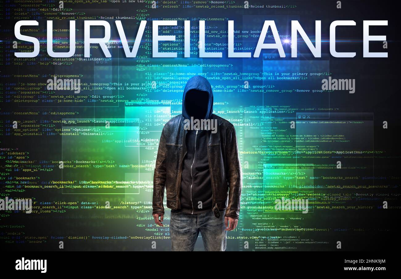 Faceless hacker on code background Stock Photo - Alamy