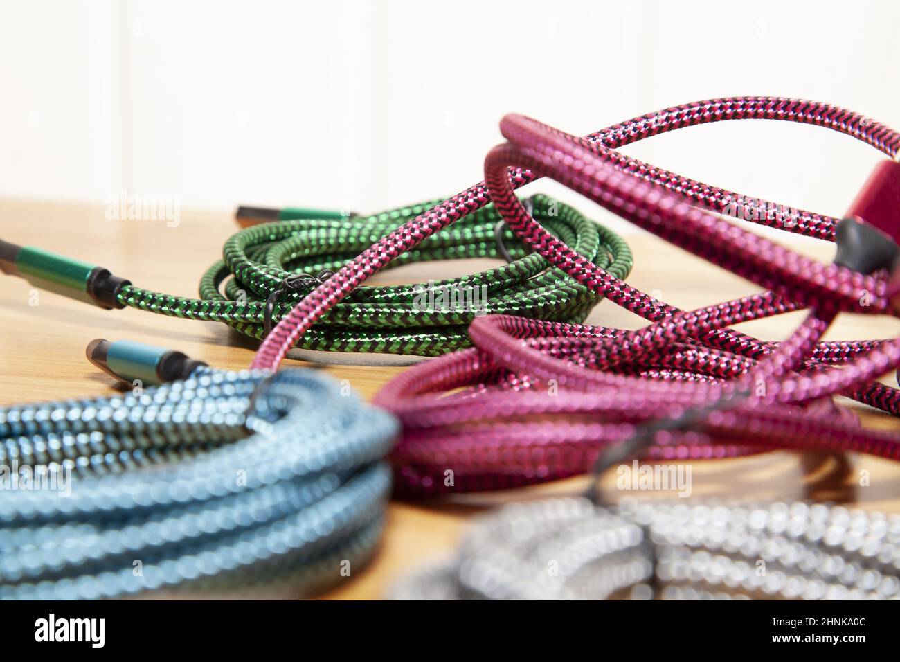 Multicolored Charging Cords Stock Photo - Alamy