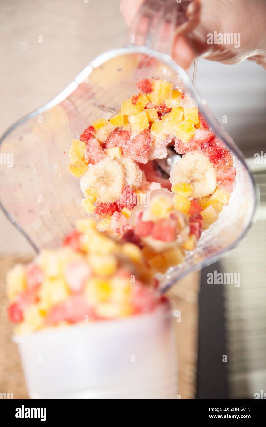 Frozen Diced Fruit Stock Photo - Alamy