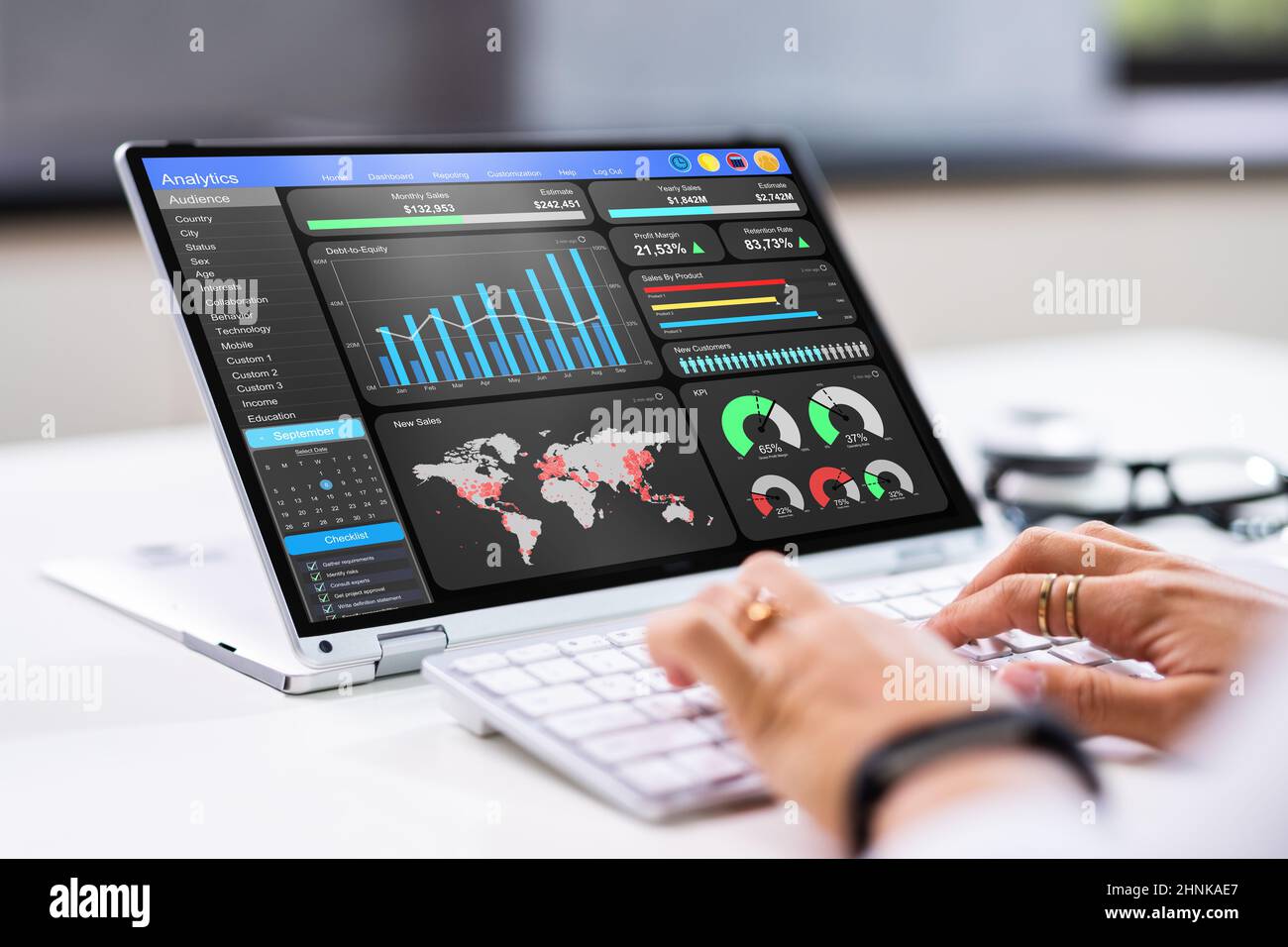 Digital Data Technology. KPI Business Dashboard Technology Stock Photo ...
