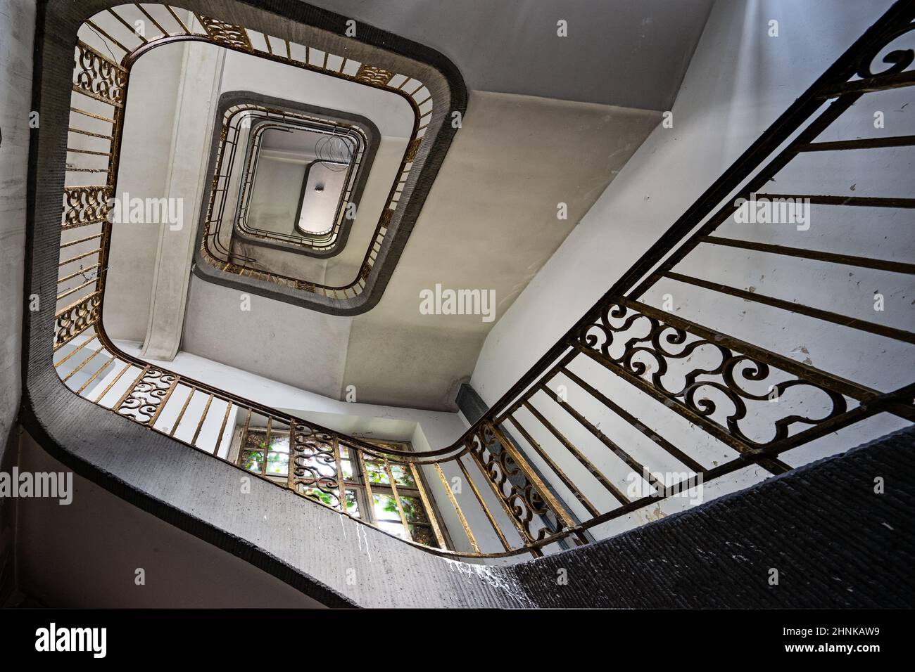 Staircases in the old police headquarters in Frankfurt Stock Photo - Alamy