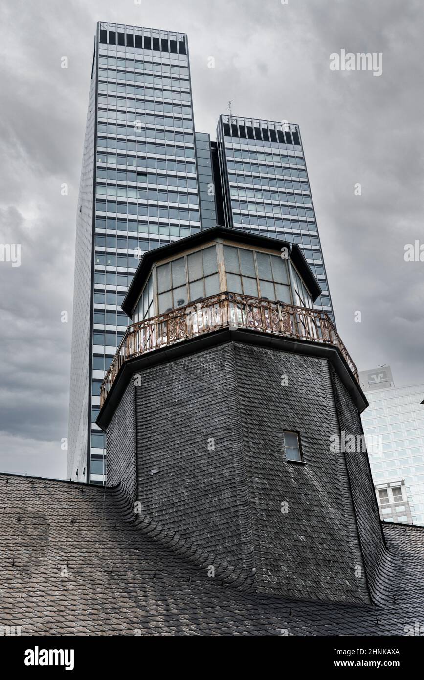 Tower with Skyscraper in the Old Police Headquarter in Frankfurt Stock ...