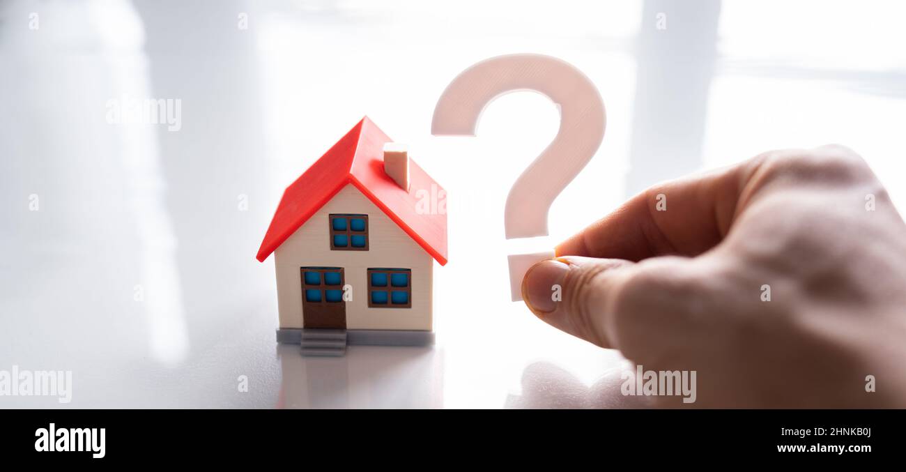 Real Estate House Question Mark And Mortgage Confusion Stock Photo - Alamy