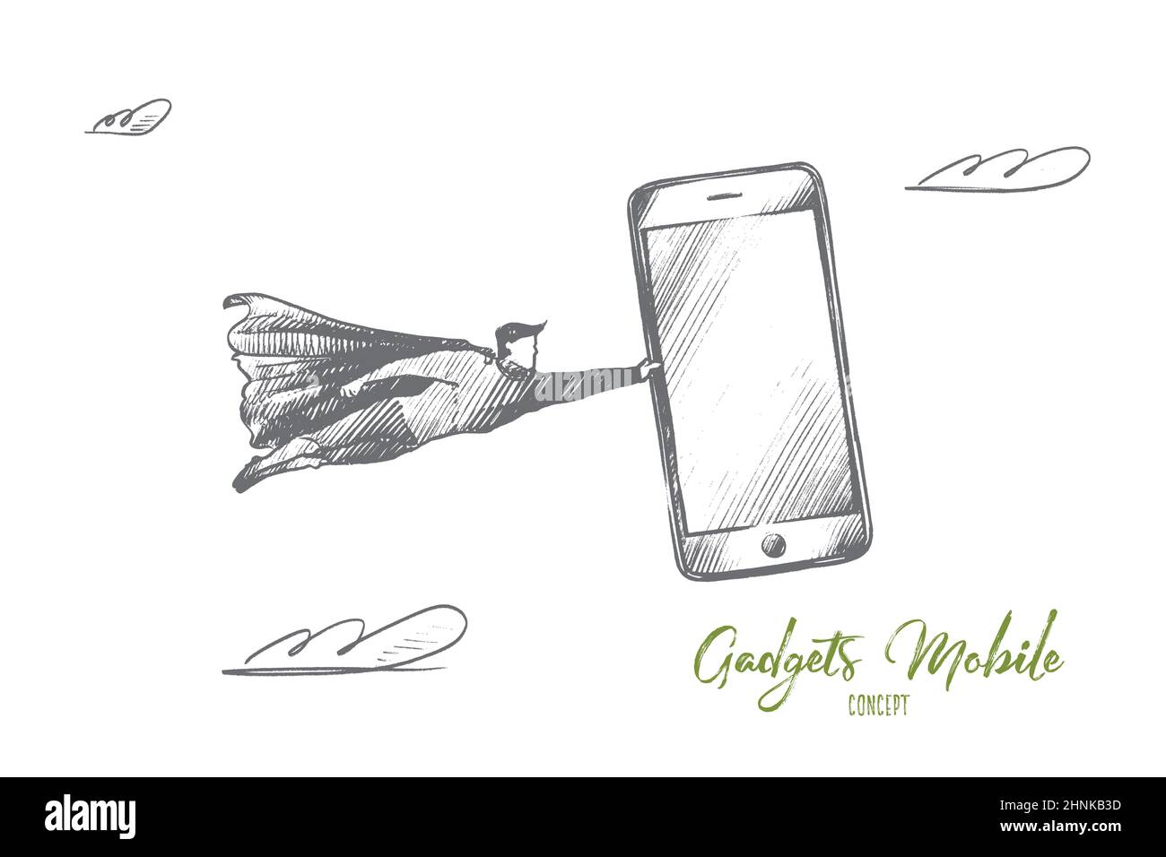 Gadgets mobile concept. Hand drawn isolated vector Stock Photo - Alamy