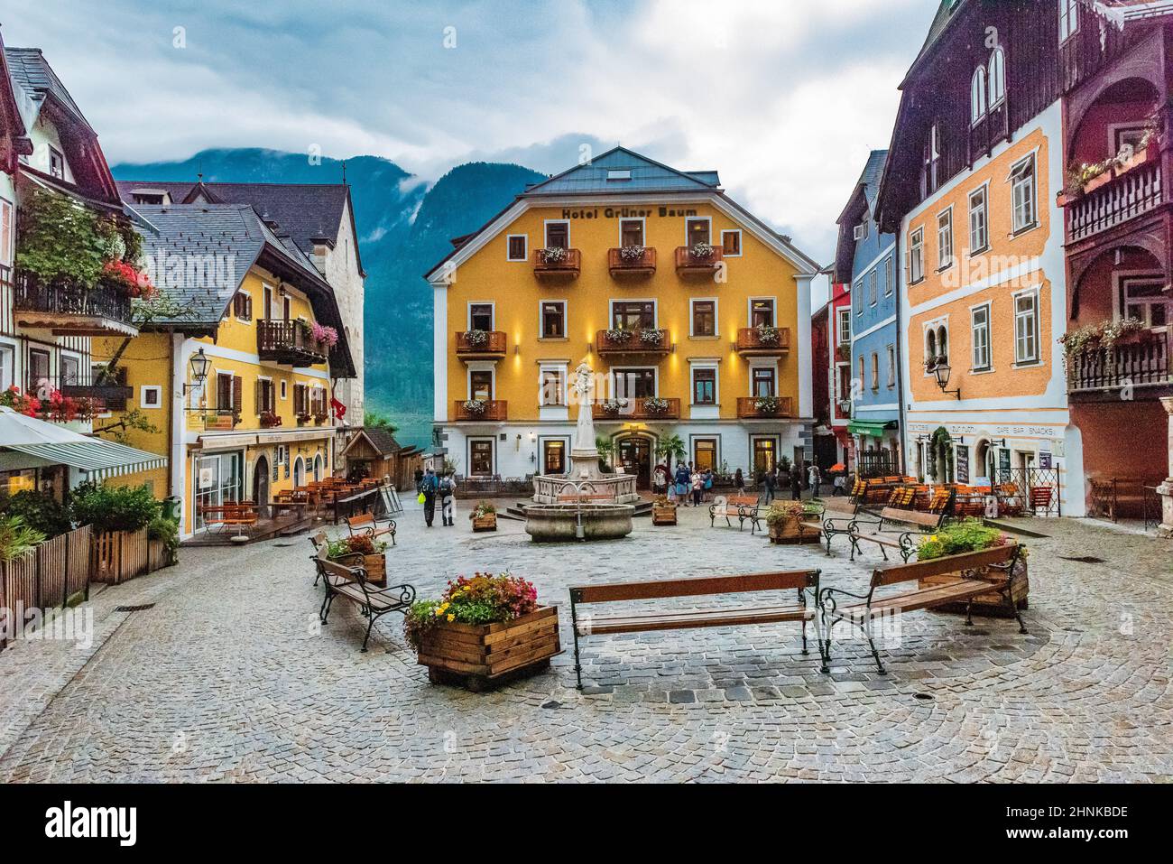 Main Square in Hallstatt Stock Photo - Alamy