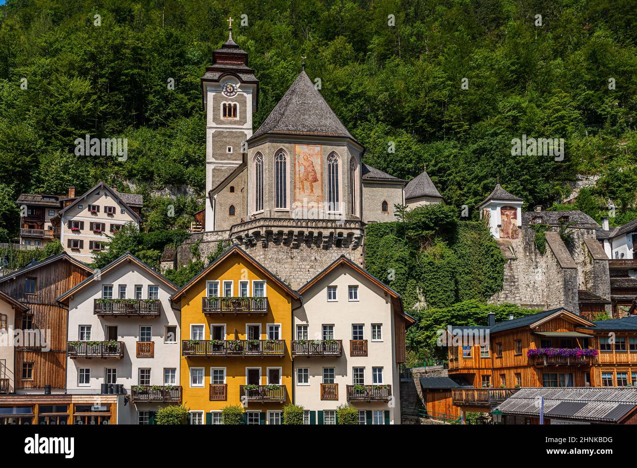 Church in Hallstatt Stock Photo - Alamy