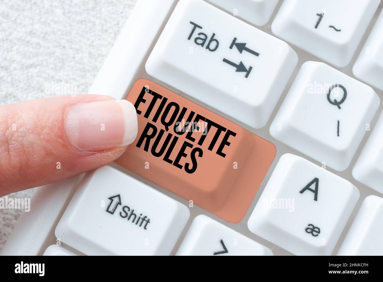 Writing displaying text Etiquette Rules, Concept meaning customs that ...