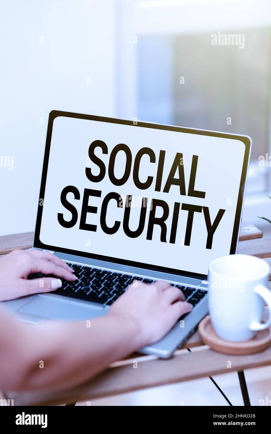 Text showing inspiration Social Security, Word for government system ...