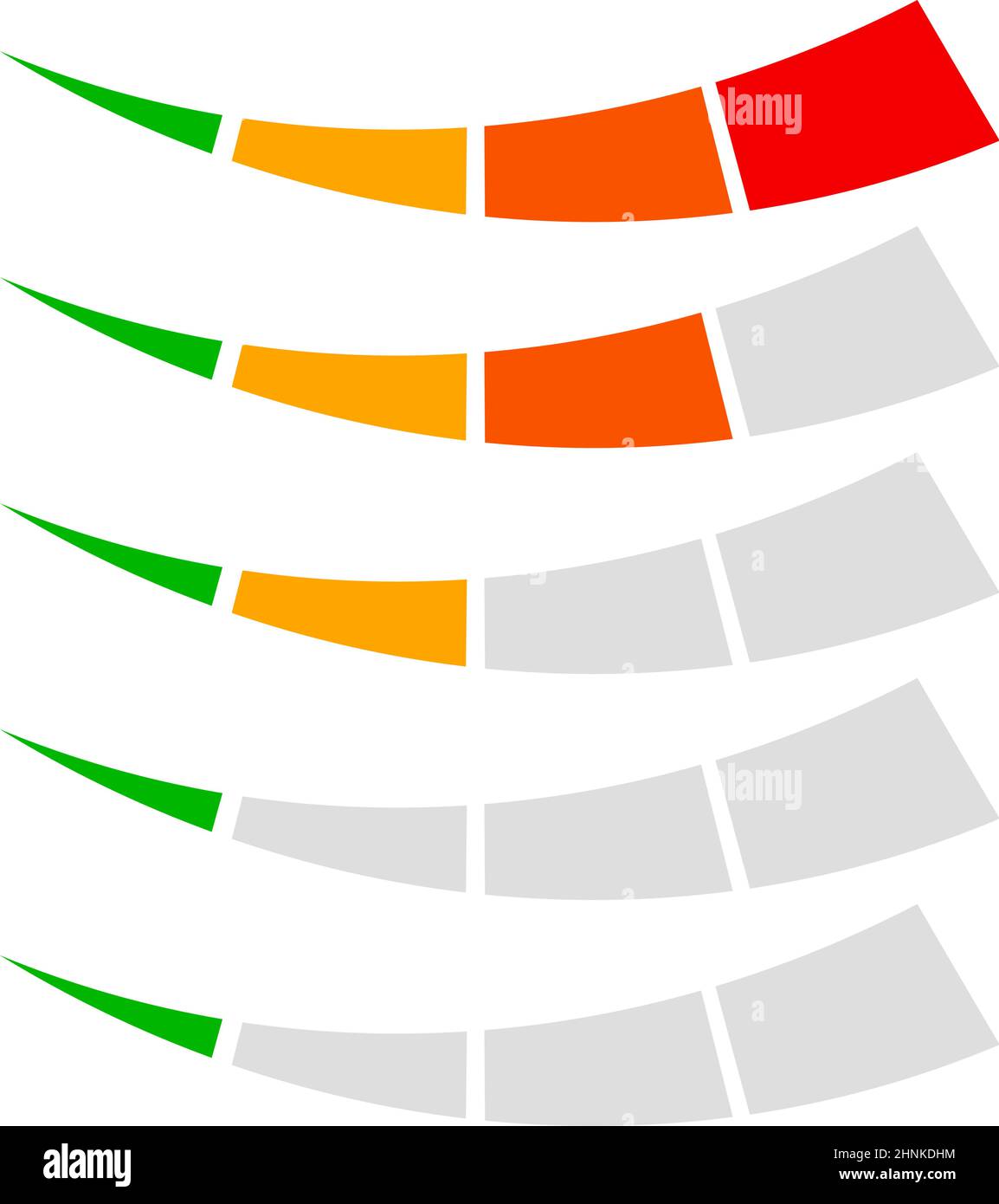 Level, progress bar, indicator. Low-high progression, guage, meter and ...