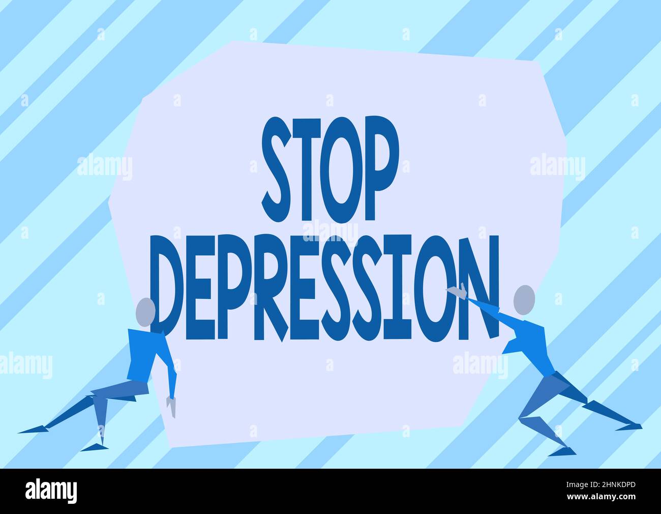 Text showing inspiration Stop Depression, Business overview end the ...