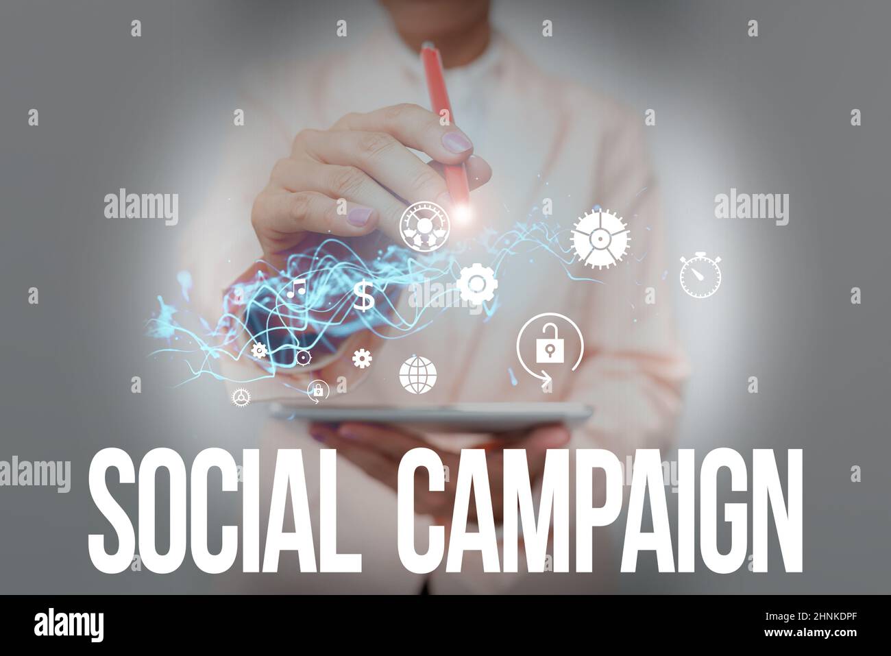 Text sign showing Social Campaign, Word Written on use social media ...