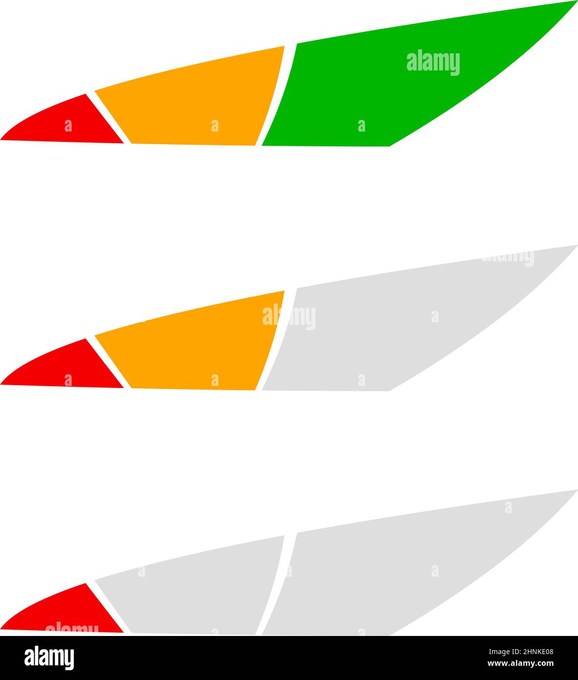 Level, progress bar, indicator. Low-high progression, guage, meter and ...
