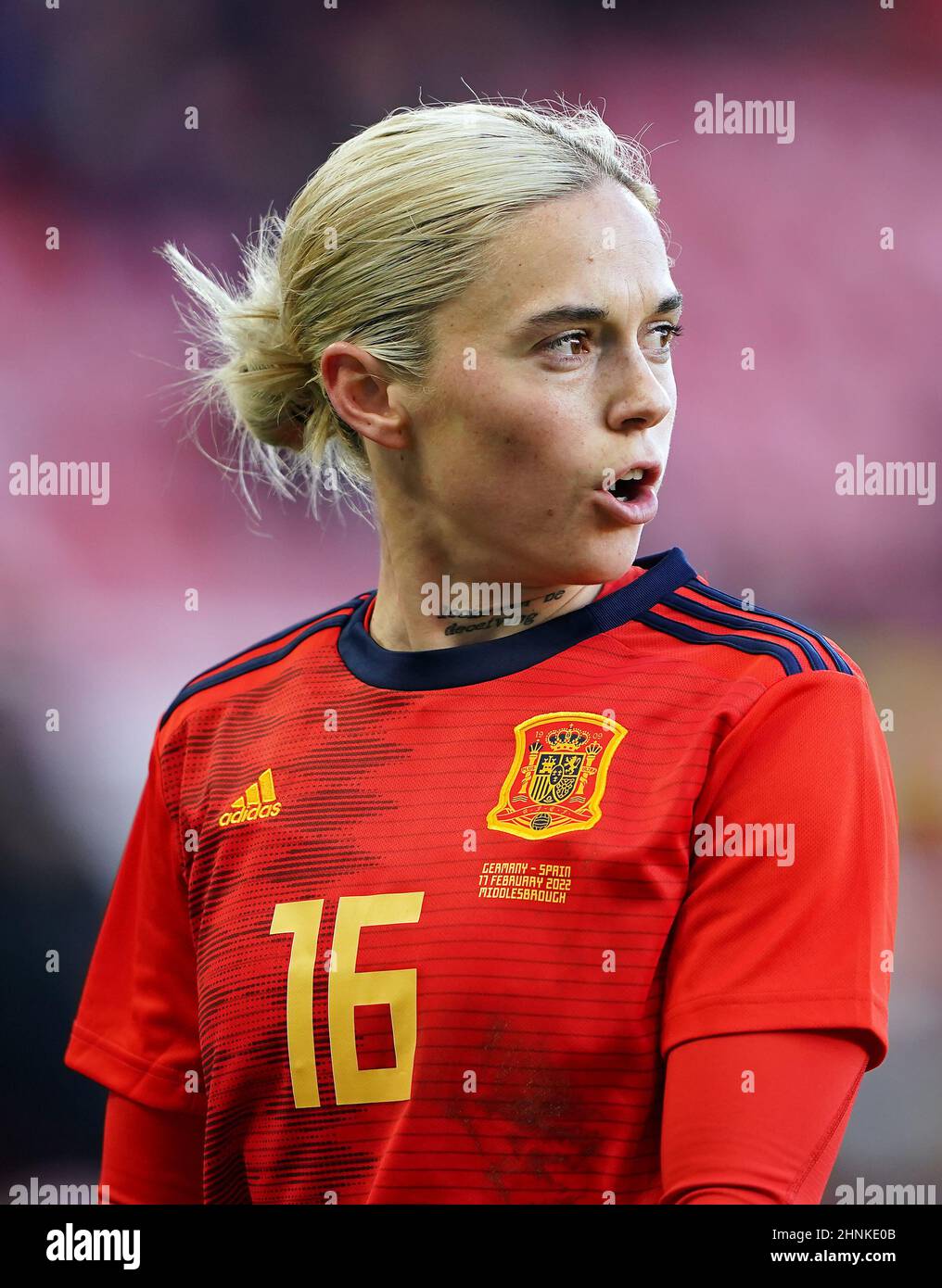 Spain's Maria Pilar Leon Cebrian during the Arnold Clark Cup match at ...