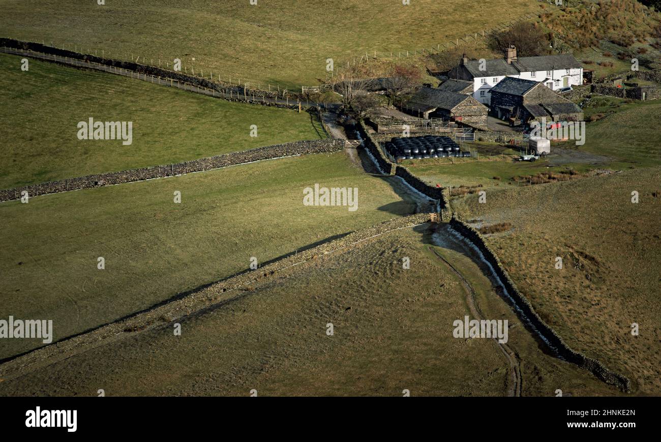 High Birk Howe Farm in Little langdale Cumbria Stock Photo - Alamy