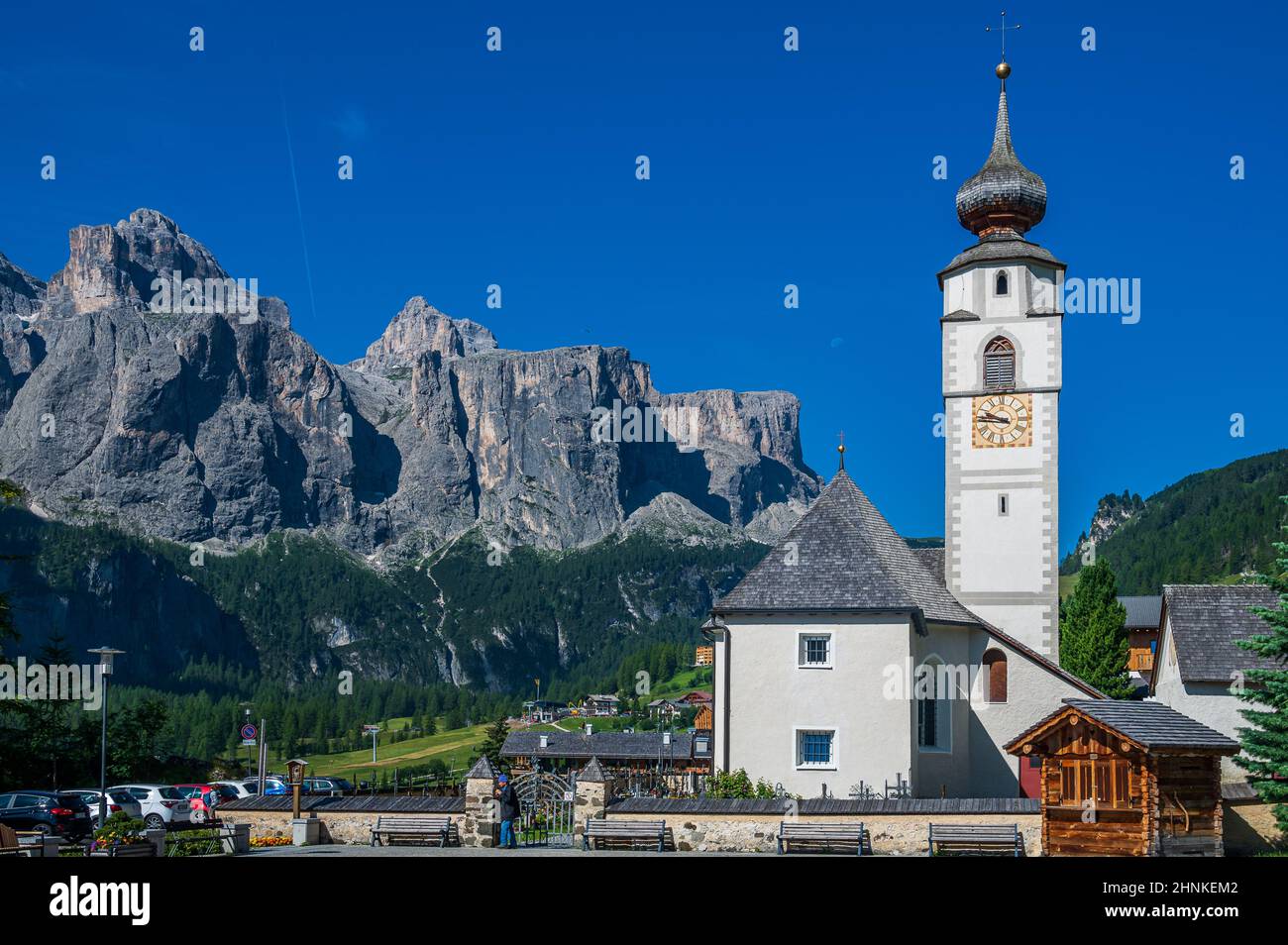 Church in Colfosco, Val Badia Stock Photo - Alamy