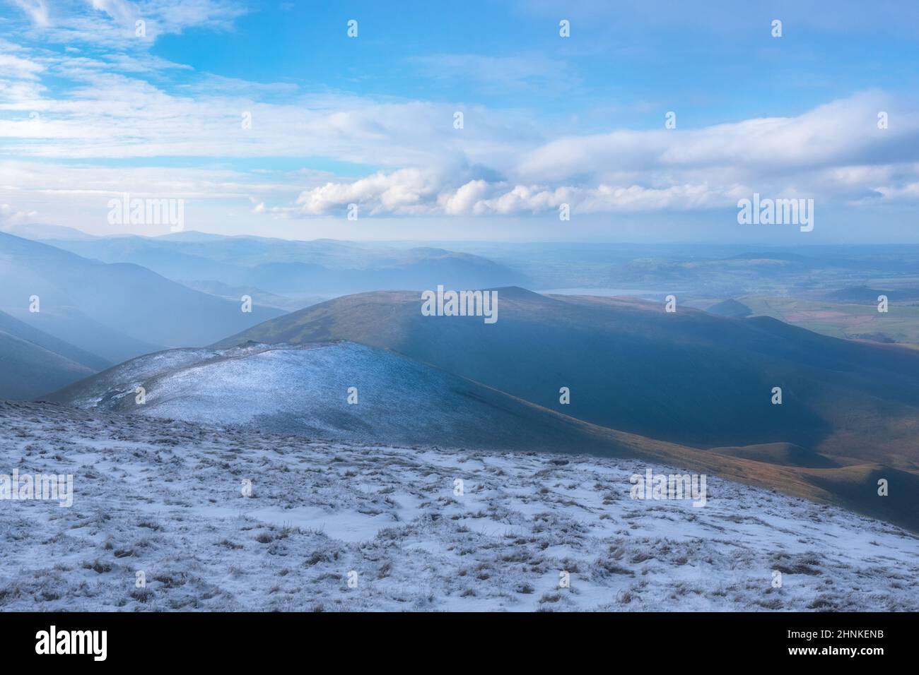 View from the summit of Little Sca Fell in the Northern Fells of ...