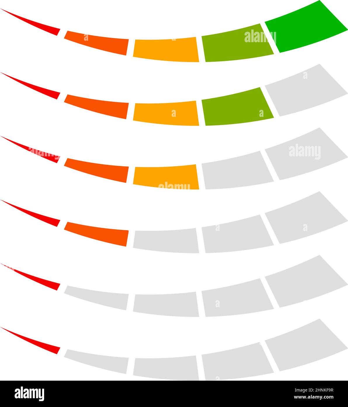 Level, progress bar, indicator. Low-high progression, guage, meter and ...