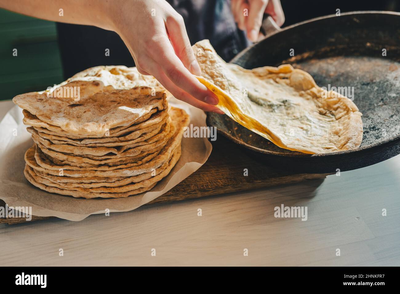 Removing pita bread hi-res stock photography and images - Alamy