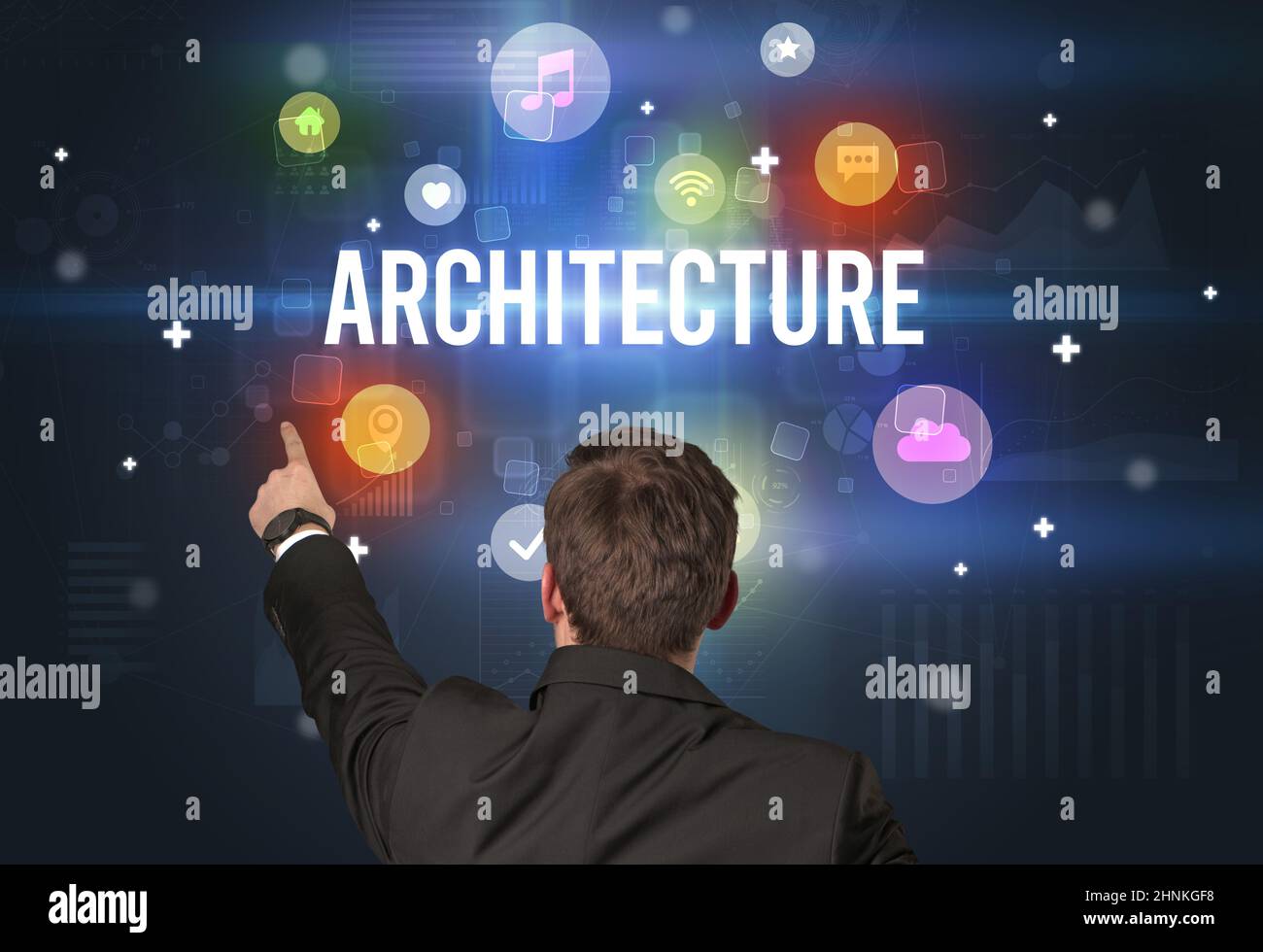 Rear view of a businessman Stock Photo - Alamy