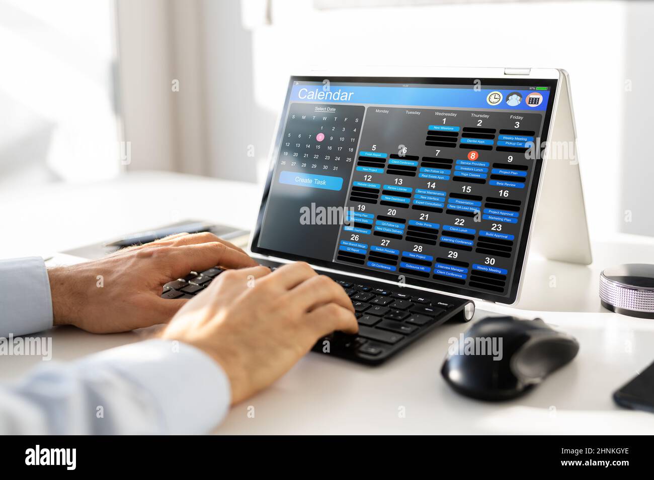 Appointment Schedule Planner And Date Calendar On Hybrid Laptop Stock ...