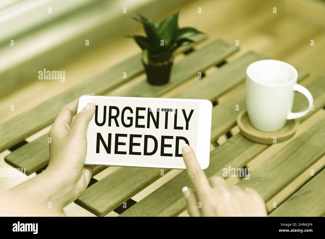 Text caption presenting Urgently Needed, Word Written on compelling or ...