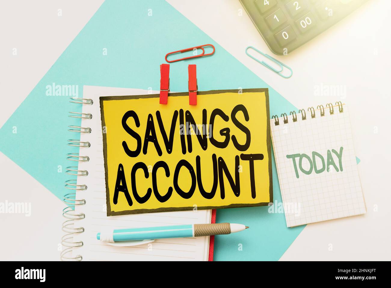 Text caption presenting Savings Account, Business showcase an ...