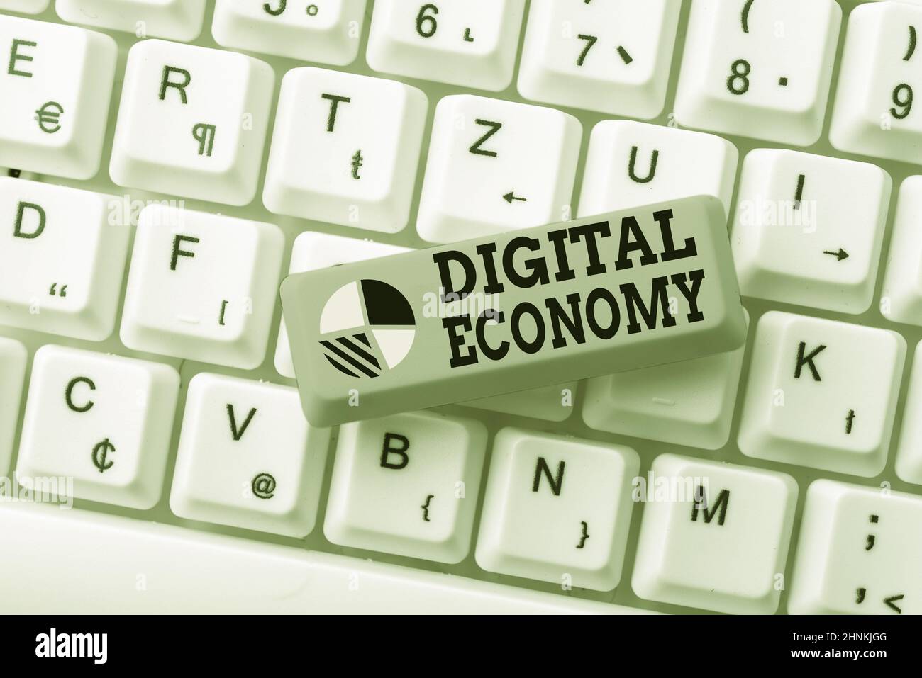 Handwriting text Digital Economy, Business showcase economic activities ...