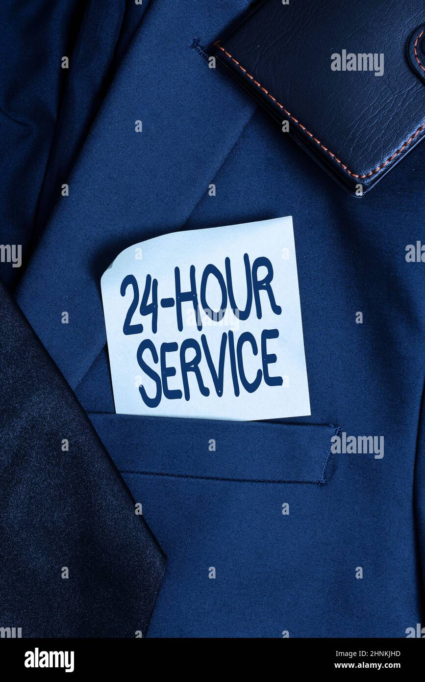 Text showing inspiration 24 Hour Service, Word Written on service that ...
