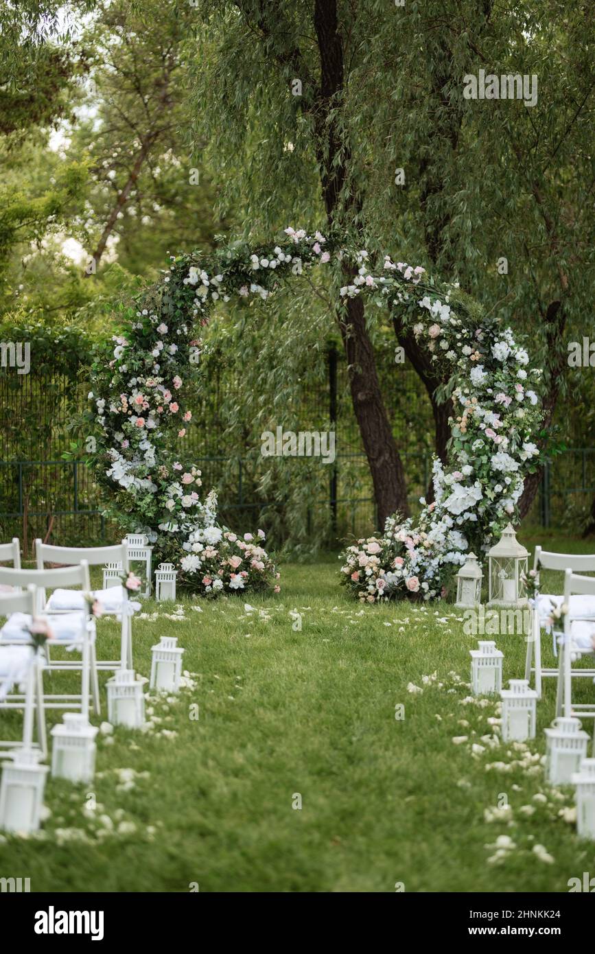 wedding ceremony area Stock Photo - Alamy