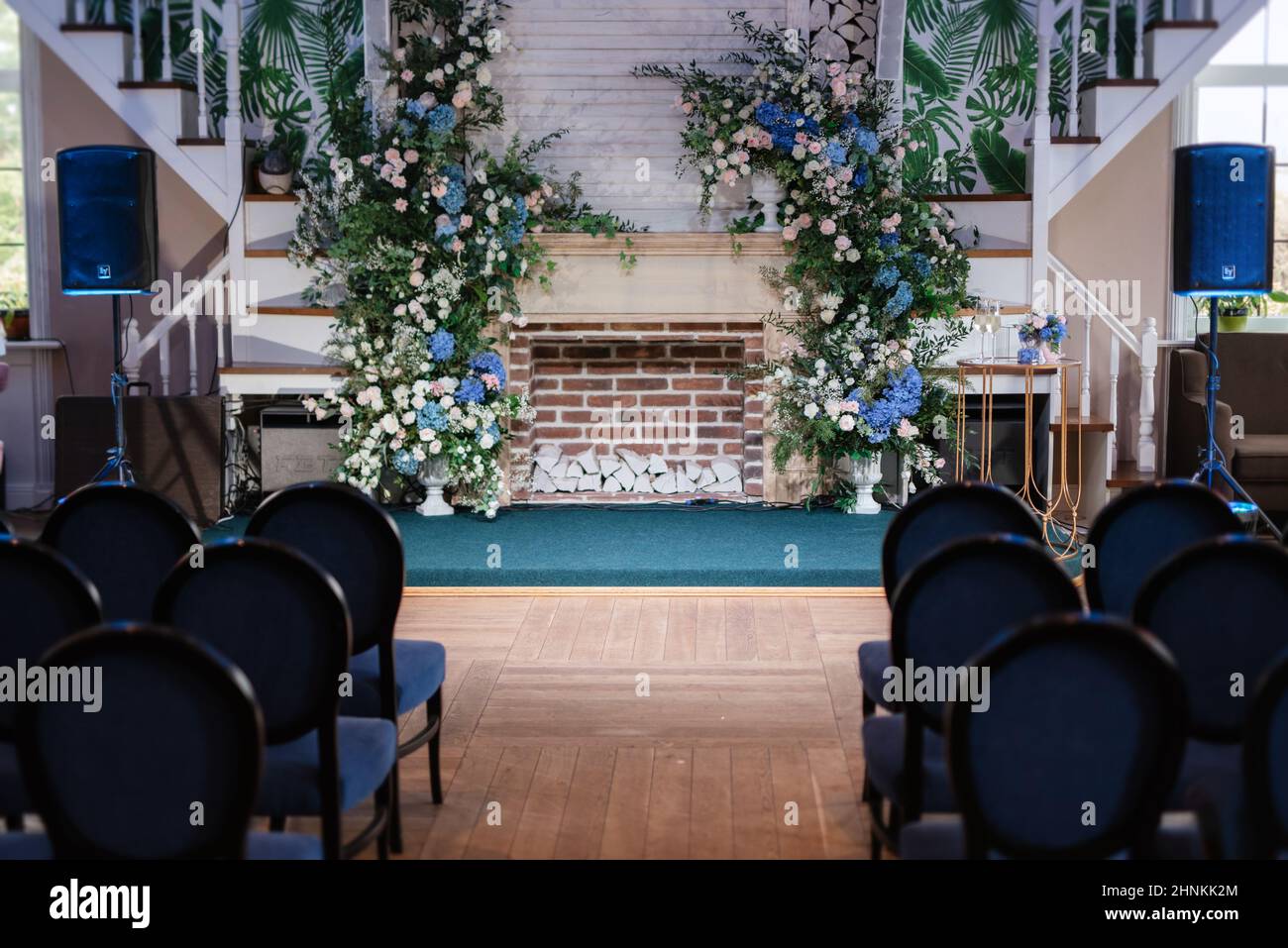 Beautiful wedding ceremony bride decoration hi-res stock photography ...