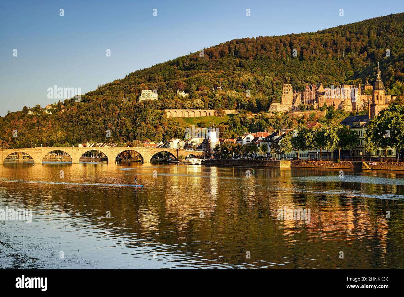 The historic city of Heidelberg with the castle, the Old Bridge, river ...