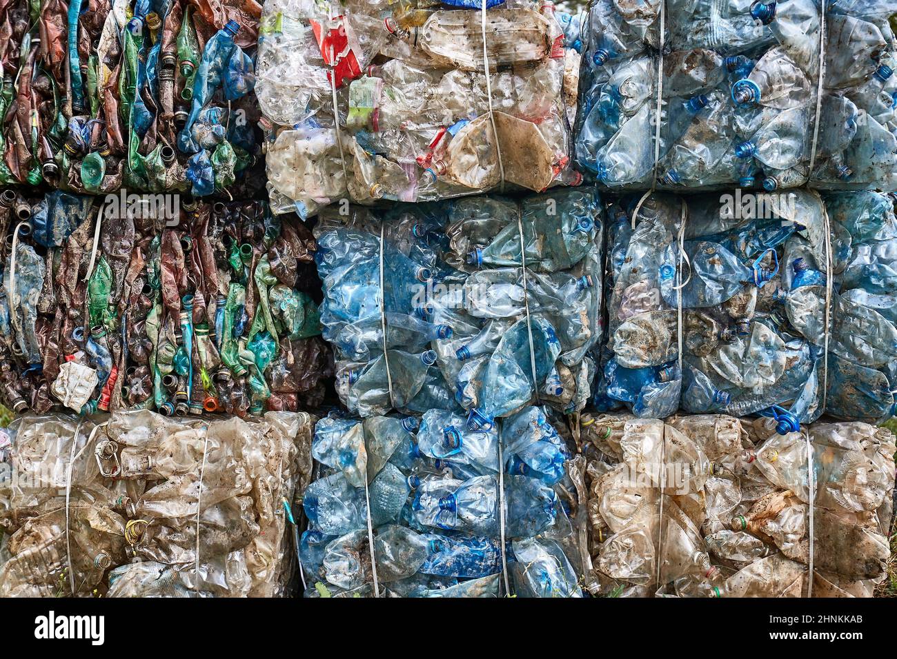 Plastic bottles in bales for waste recycling Stock Photo - Alamy