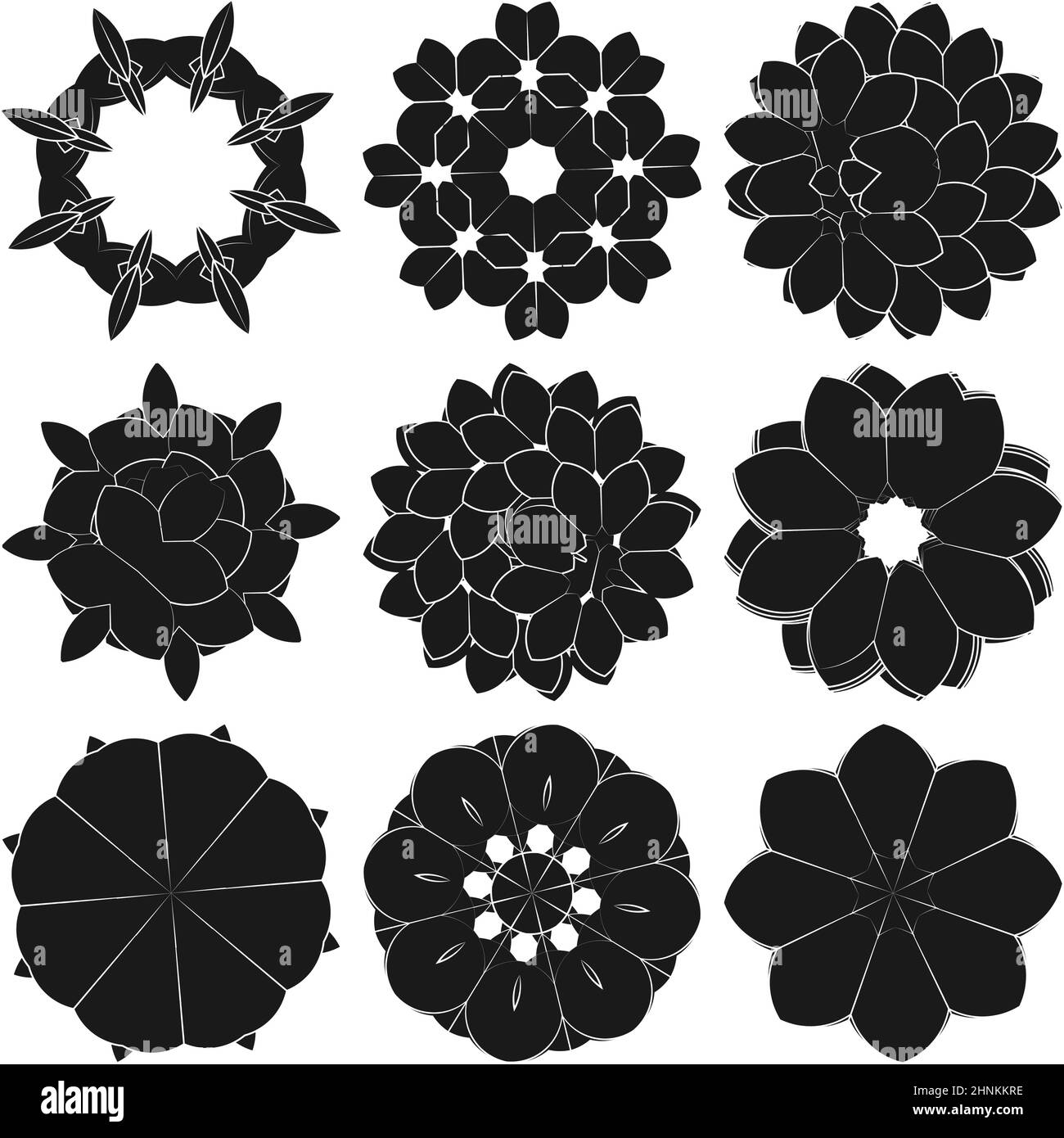 Sacred geometry lotus, floral, flower motif, icon. Geometric circular ...