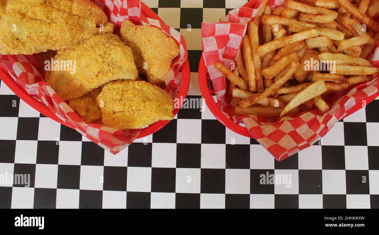 Fried Catfish Fillets in Rural Cafe Stock Photo - Alamy