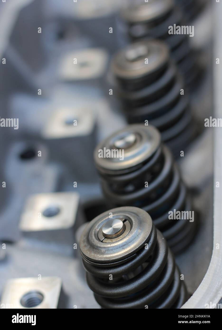 Eight Cylinder Engine Head With Valve Springs For Vintage Automobile ...